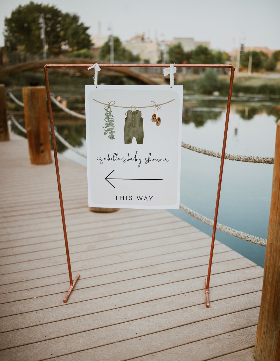 Baby Shower Direction Sign Template, Boho Baby Shower Direction Sign ...