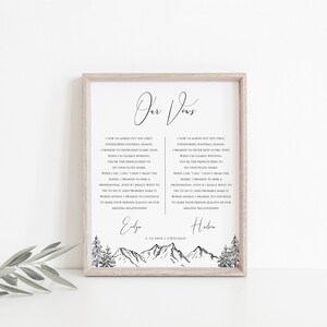 Anniversary Gift, Our Vows Wall Art, Wedding Vow Keepsake, Printable ...
