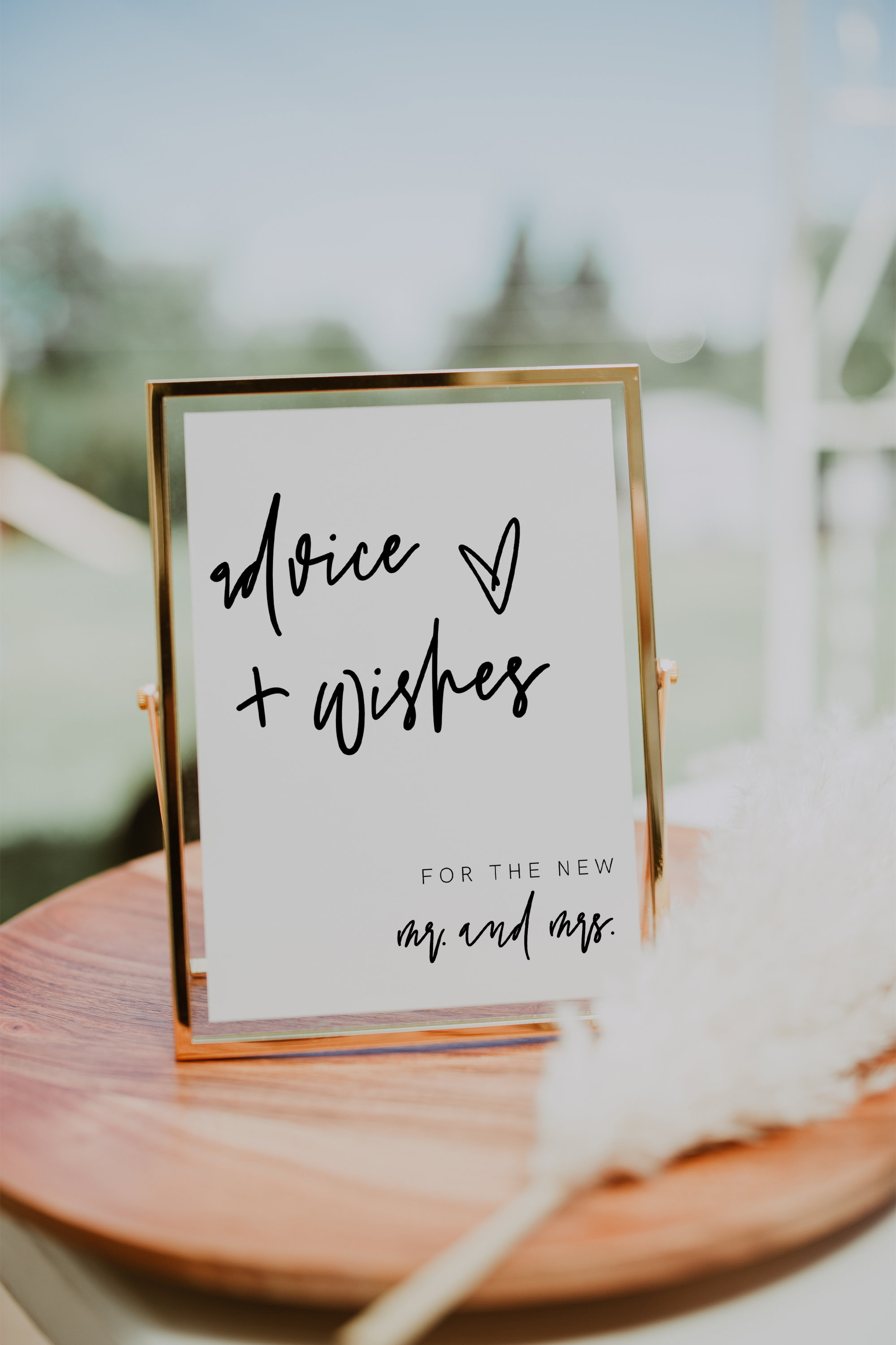 Modern Advice for the Bride and Groom Card Template, Advice Cards ...
