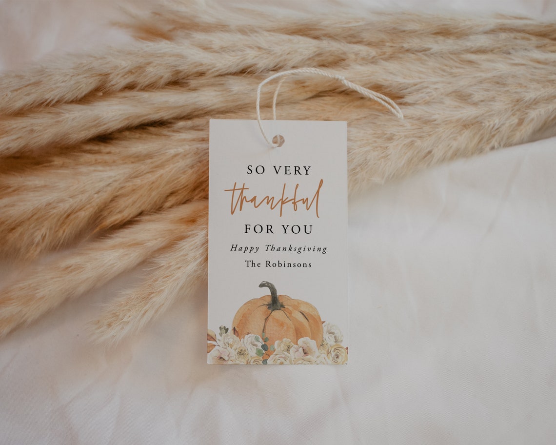 Fall Thankful Gift Tag Printable Thankful Tag Friendsgiving - Etsy