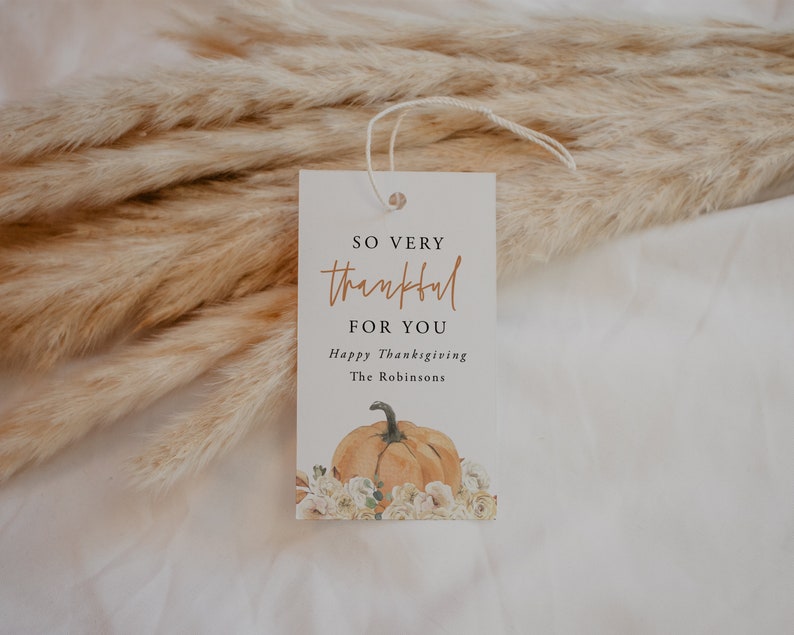 Fall Thankful Gift Tag, Printable Thankful Tag, Friendsgiving Tag ...