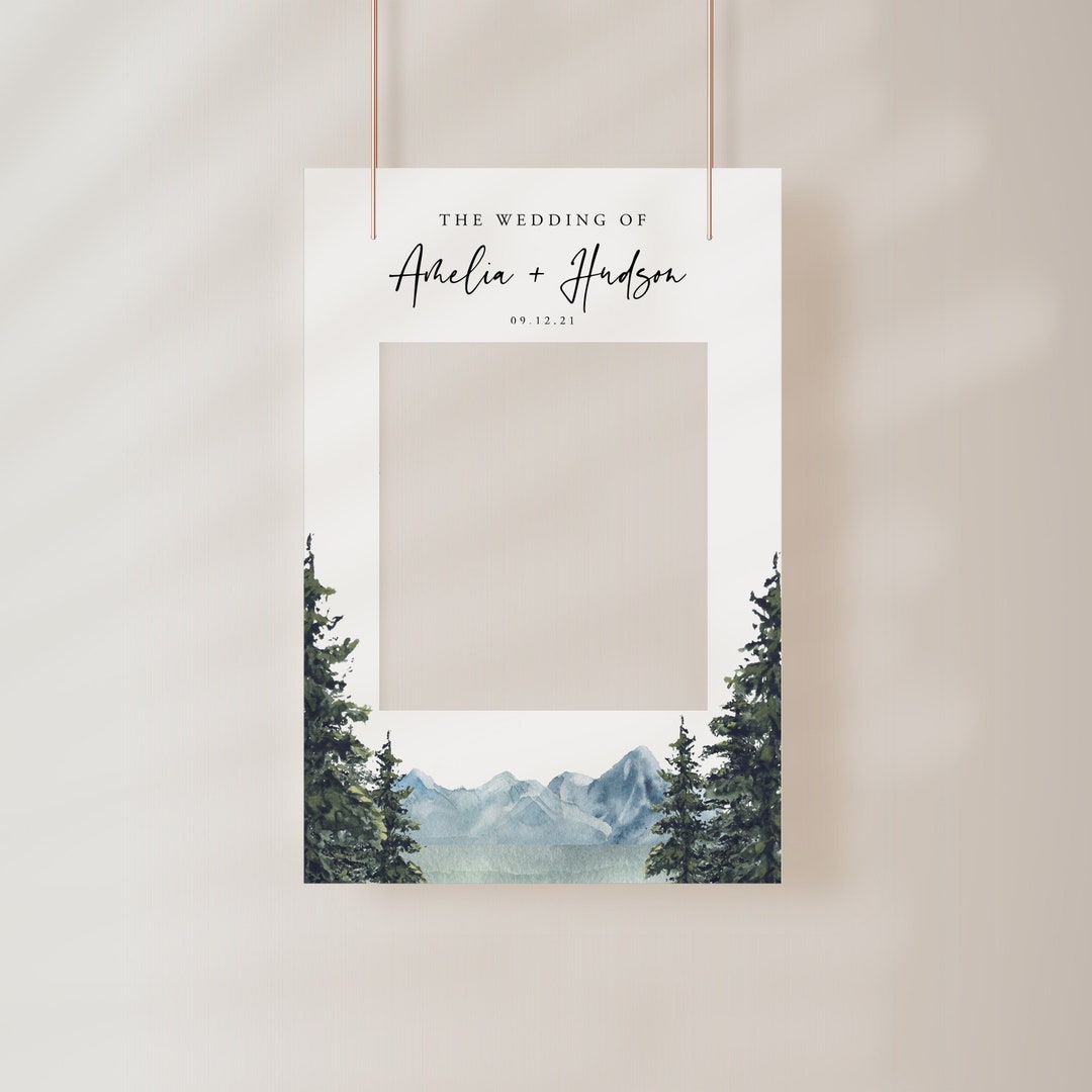 Photo Prop Frame Printable, Mountain Wedding, Photo Booth Frame ...
