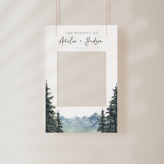 Photo Prop Frame Printable Mountain Wedding Photo Booth | Etsy