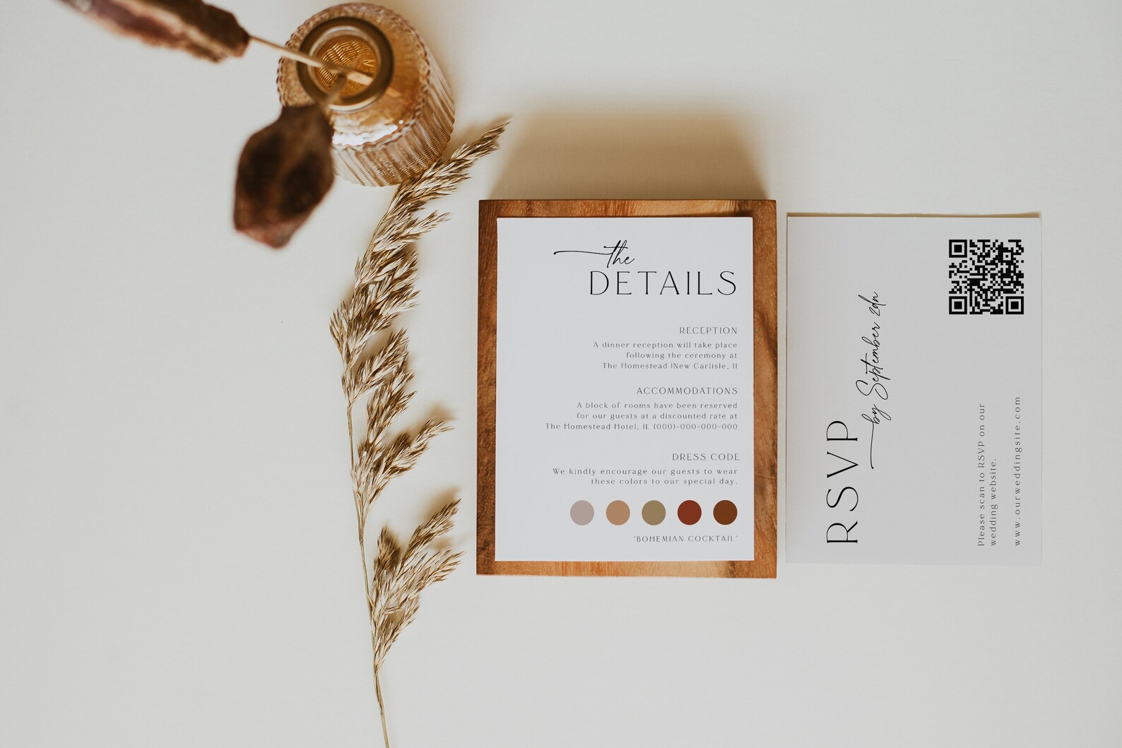 Wedding Invitation With QR Code RSVP Minimalist Wedding - Etsy