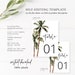 Palm Tree Table Number Card Template, Tropical Wedding Table Number ...