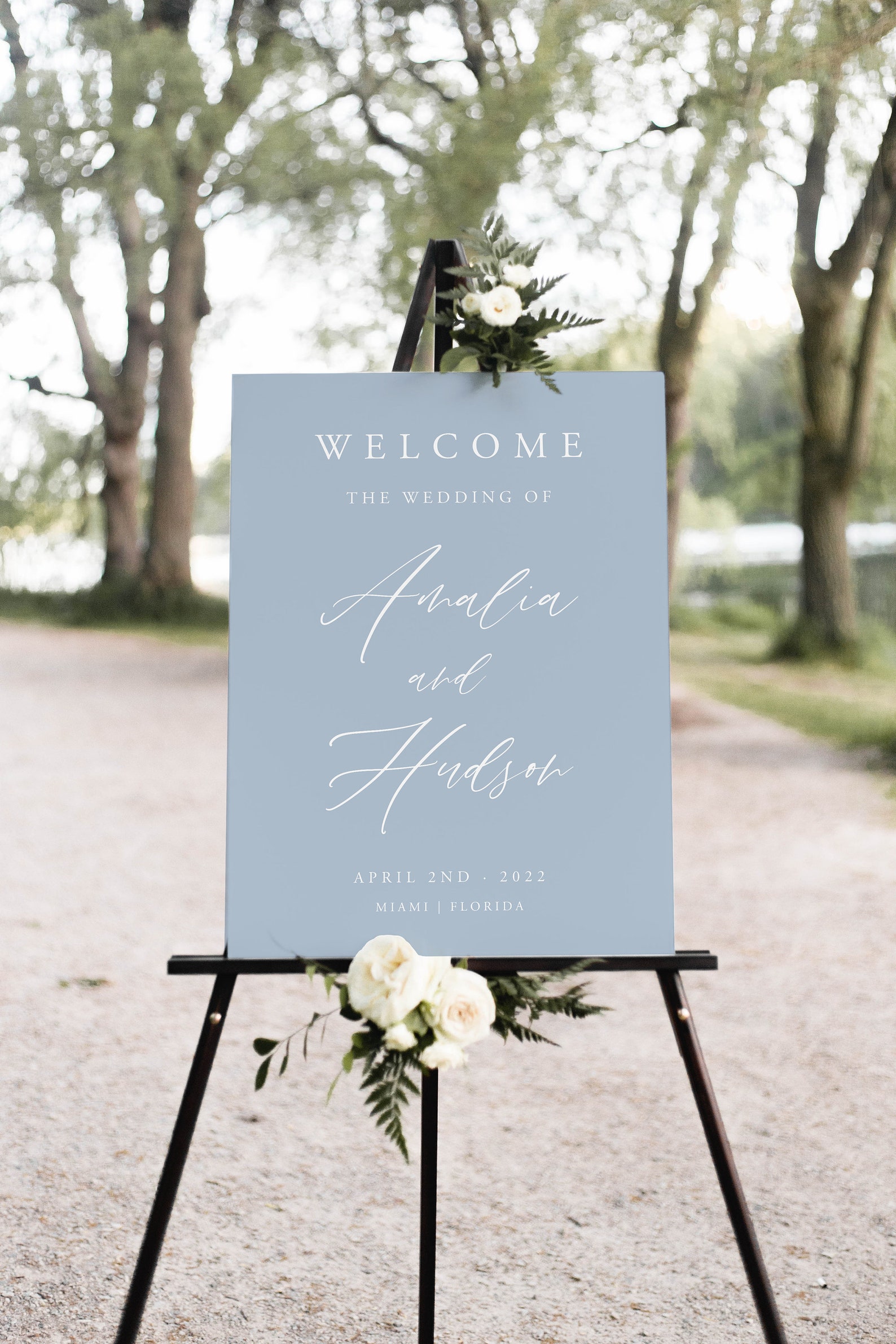Dusty Blue Welcome Sign, Dusty Blue Wedding, Printable Wedding Welcome ...