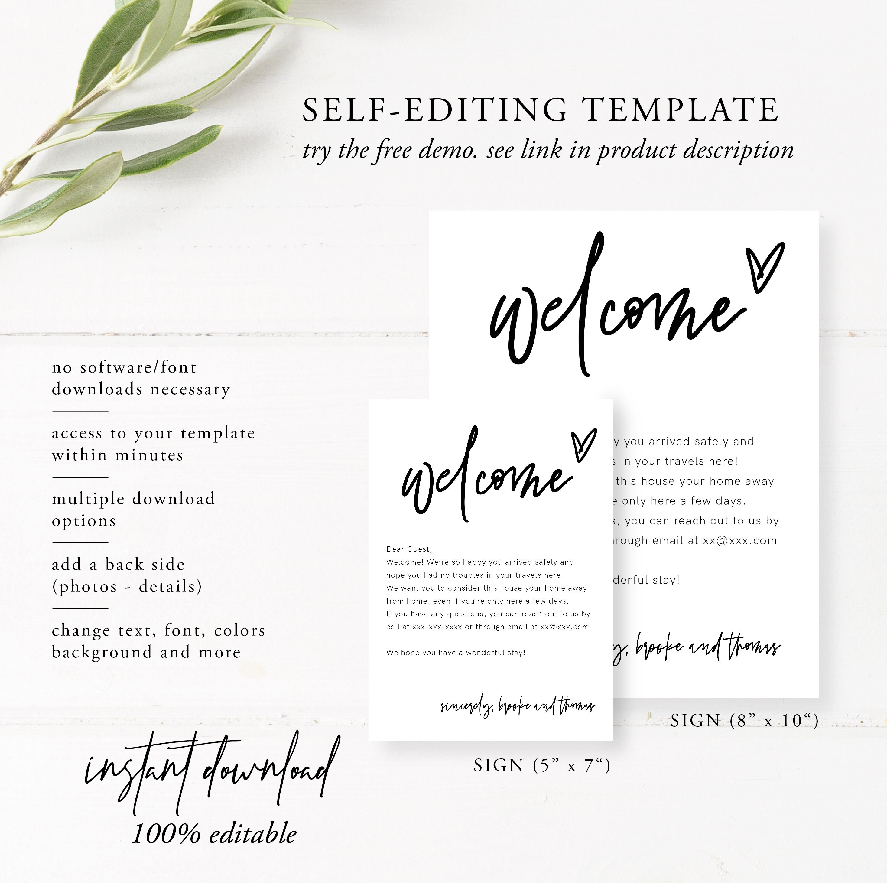 Welcome Note Template Airbnb Welcome Note Welcome to our | Etsy