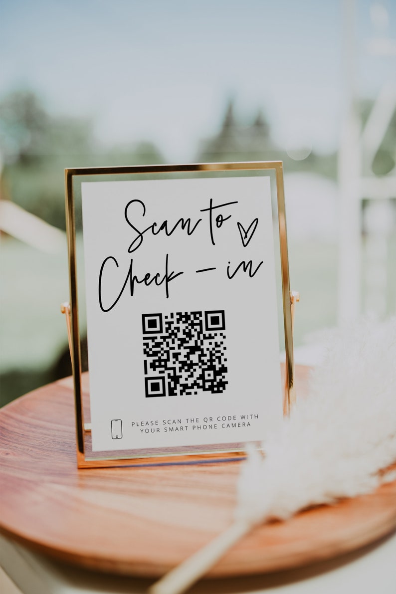 QR Code Check-in Sign Template Small Business Marketing | Etsy