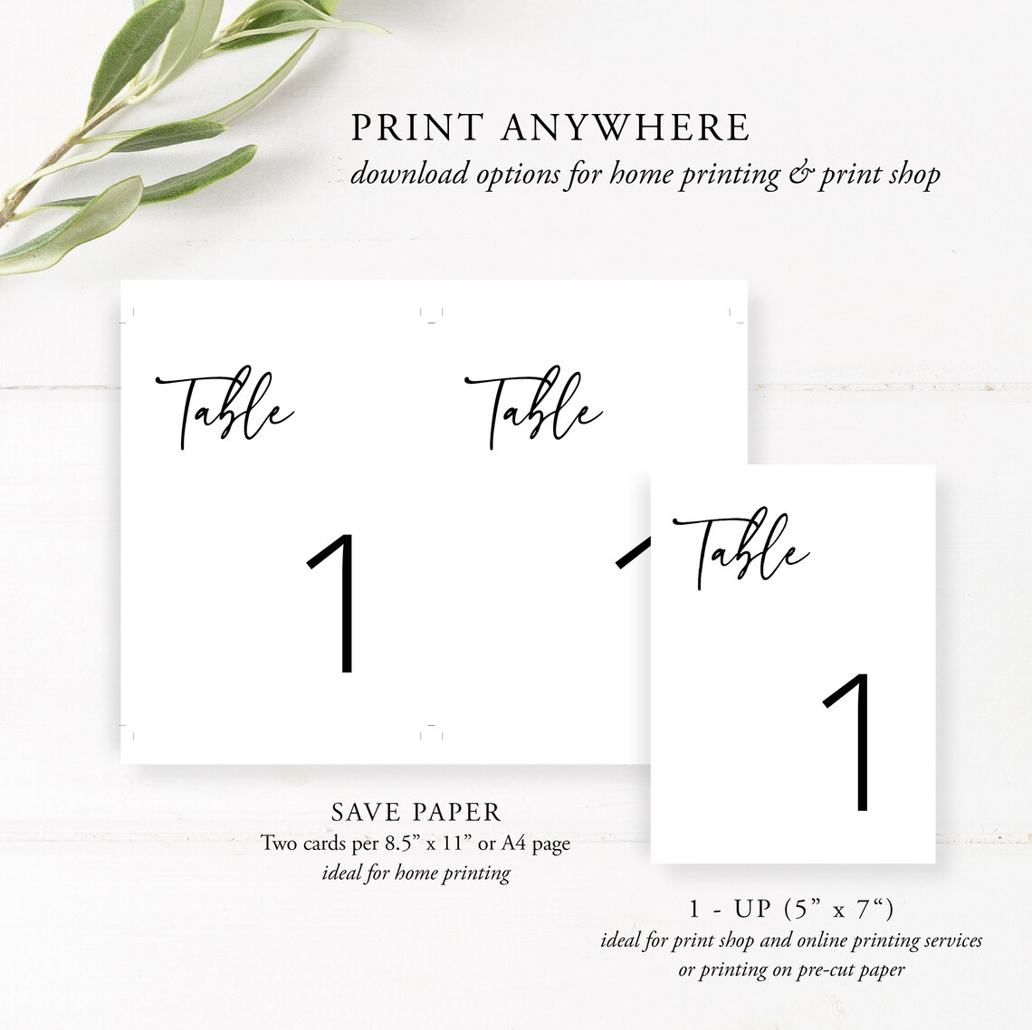 Modern Table Number Card Template Minimal Simple Clean - Etsy
