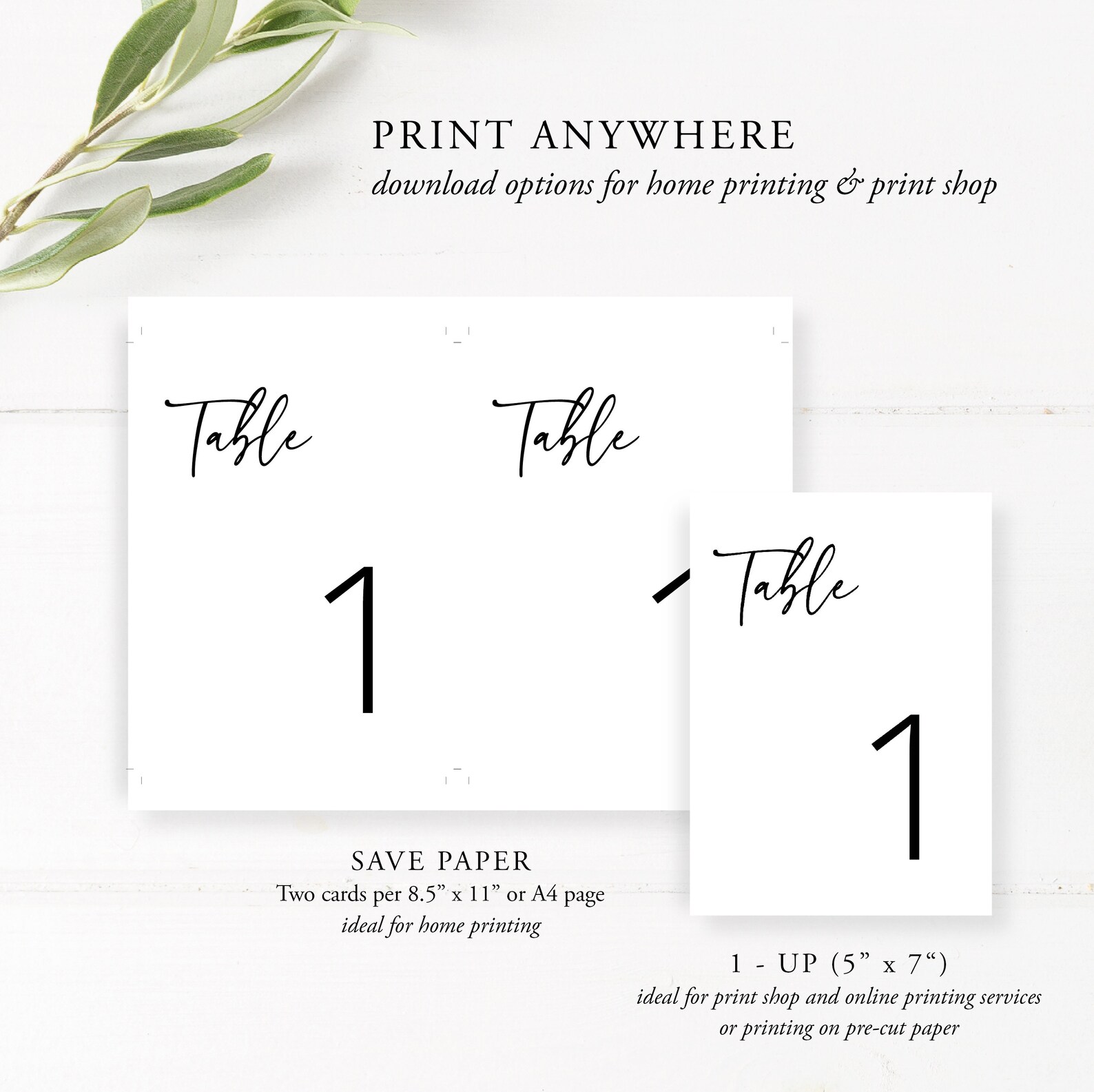 Modern Table Number Card Template, Minimal Simple Clean Wedding Table ...