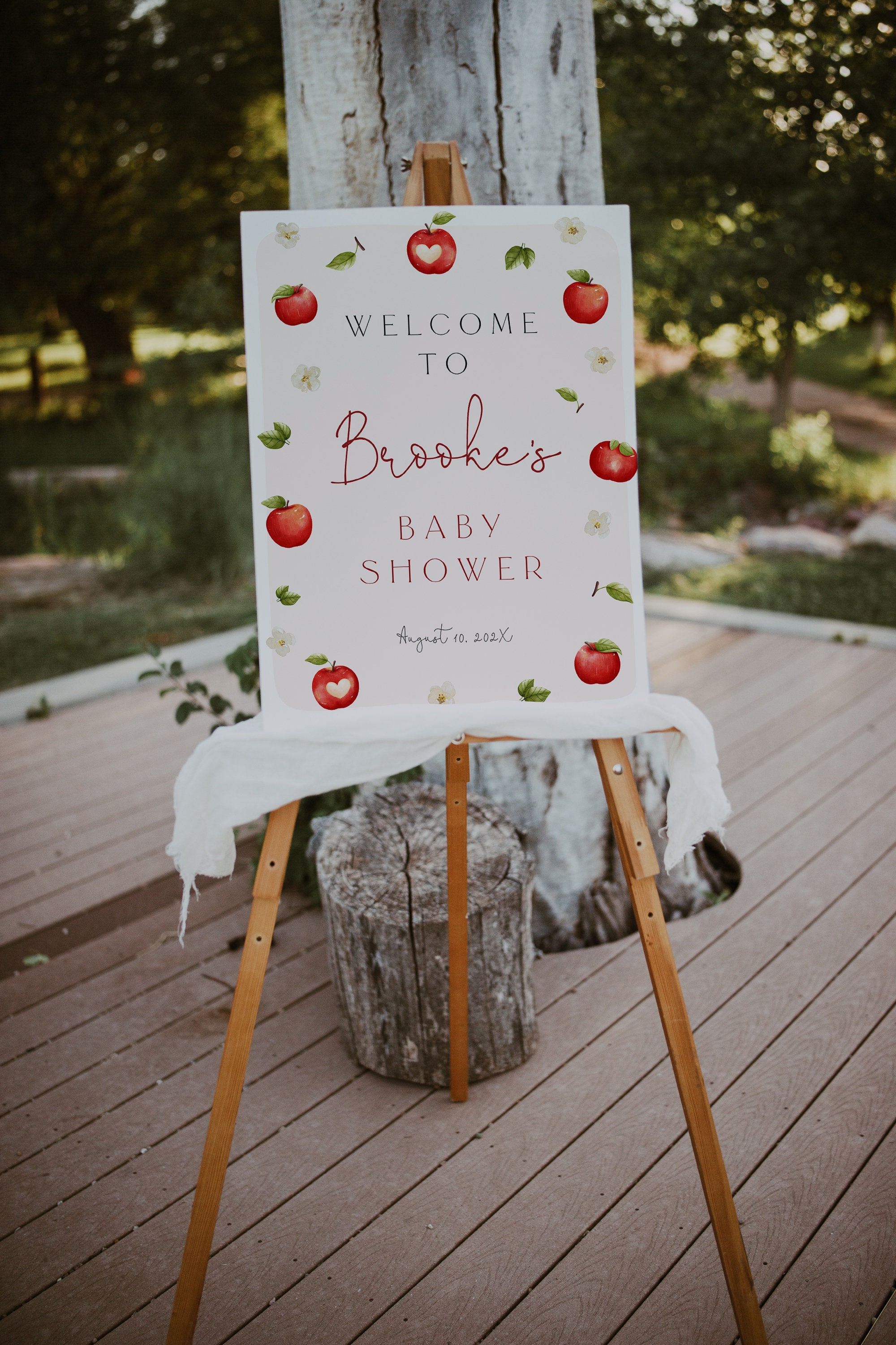 Apple Baby Shower Welcome Sign Template, Apple of Our Eye Baby Shower ...
