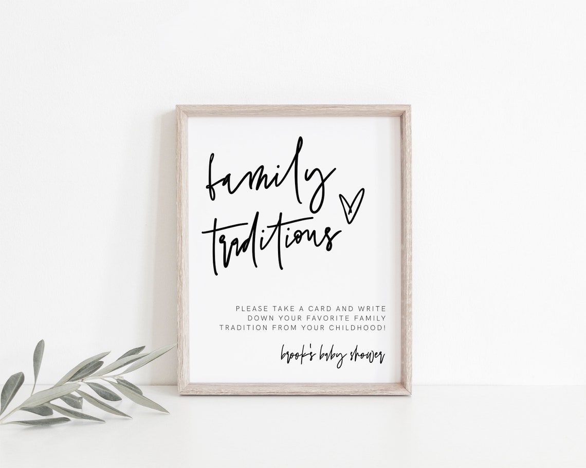 Family Traditions Sign and Card Baby Shower Share a Memory - Etsy