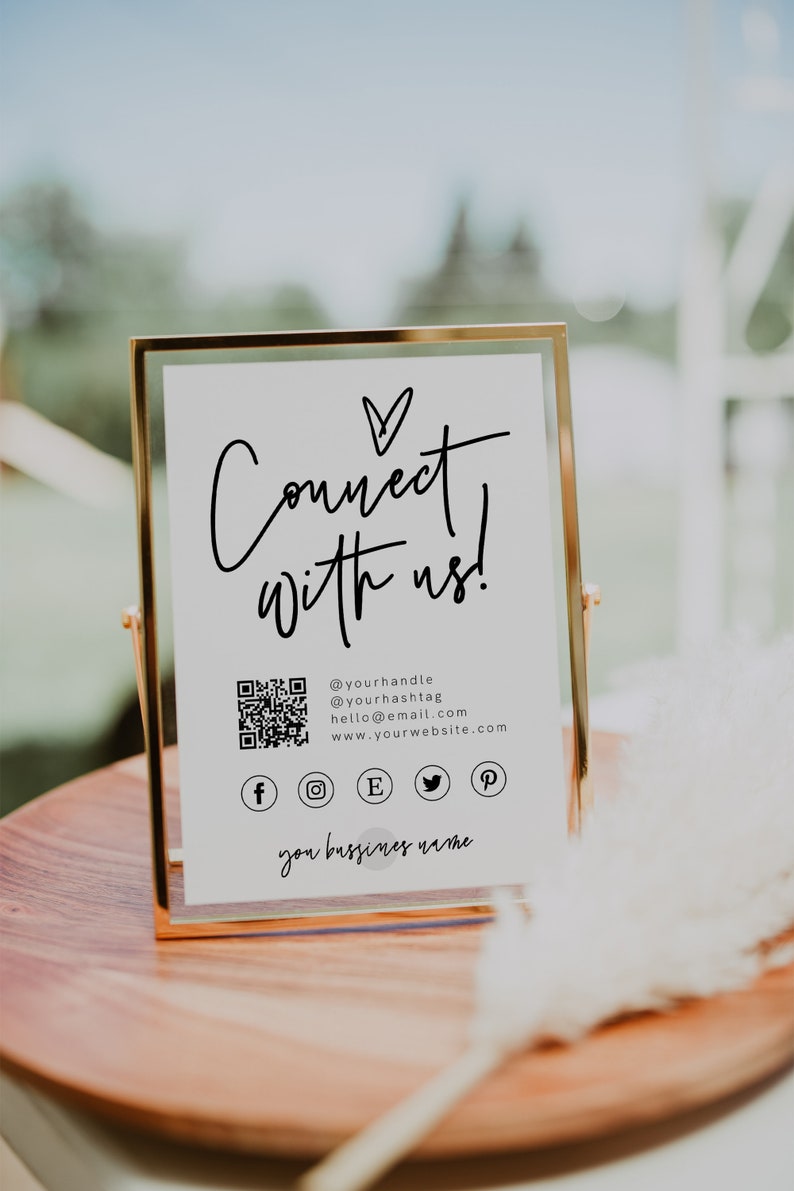 Social Media Sign Template, Follow Us Sign, Instagram Sign, Facebook ...