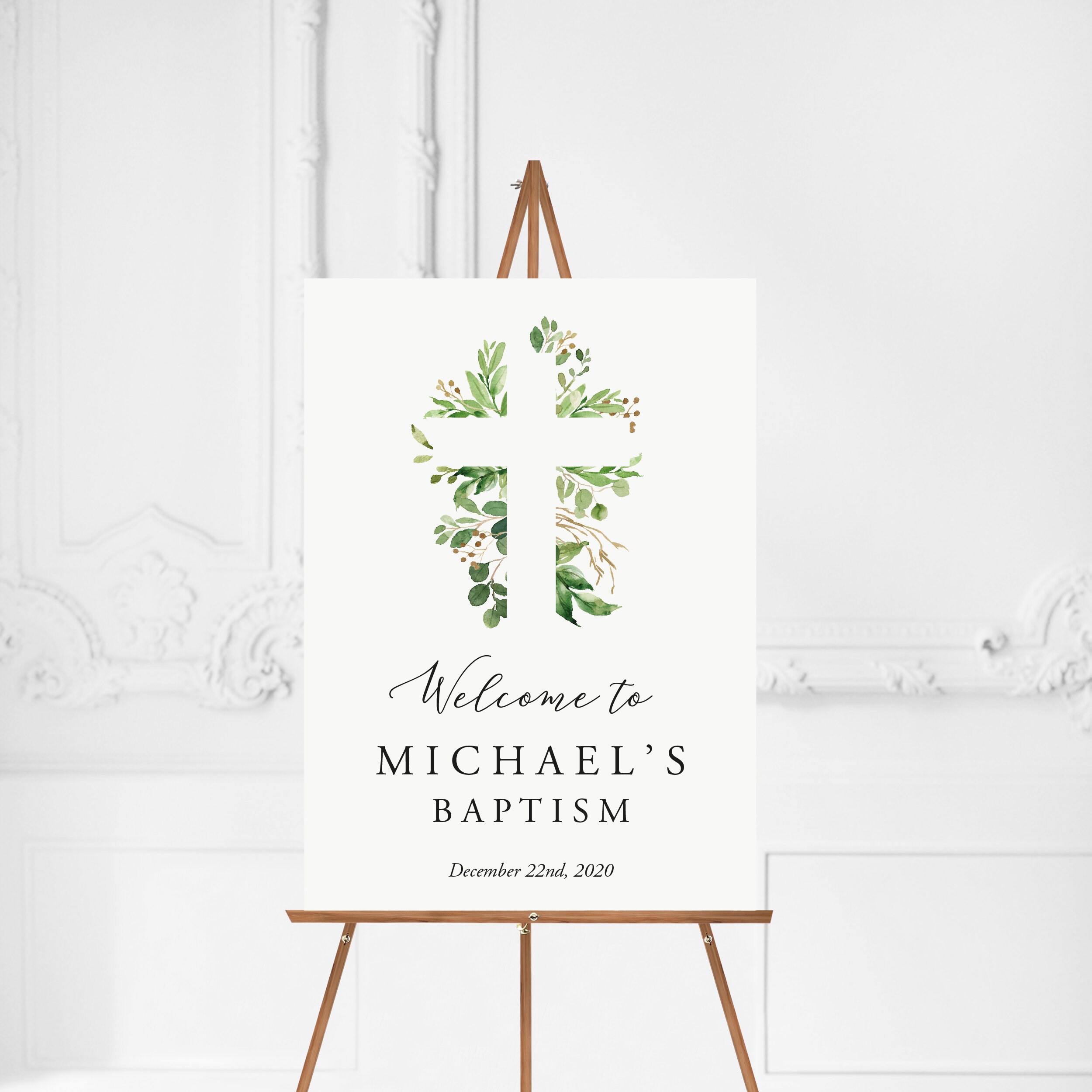Baptism Welcome Sign Baptism Decorations Greenery | Etsy