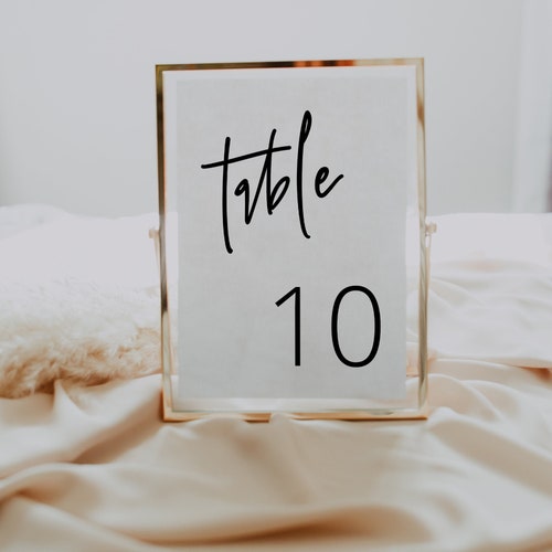 Modern Table Number Card Template Minimal Simple Clean - Etsy