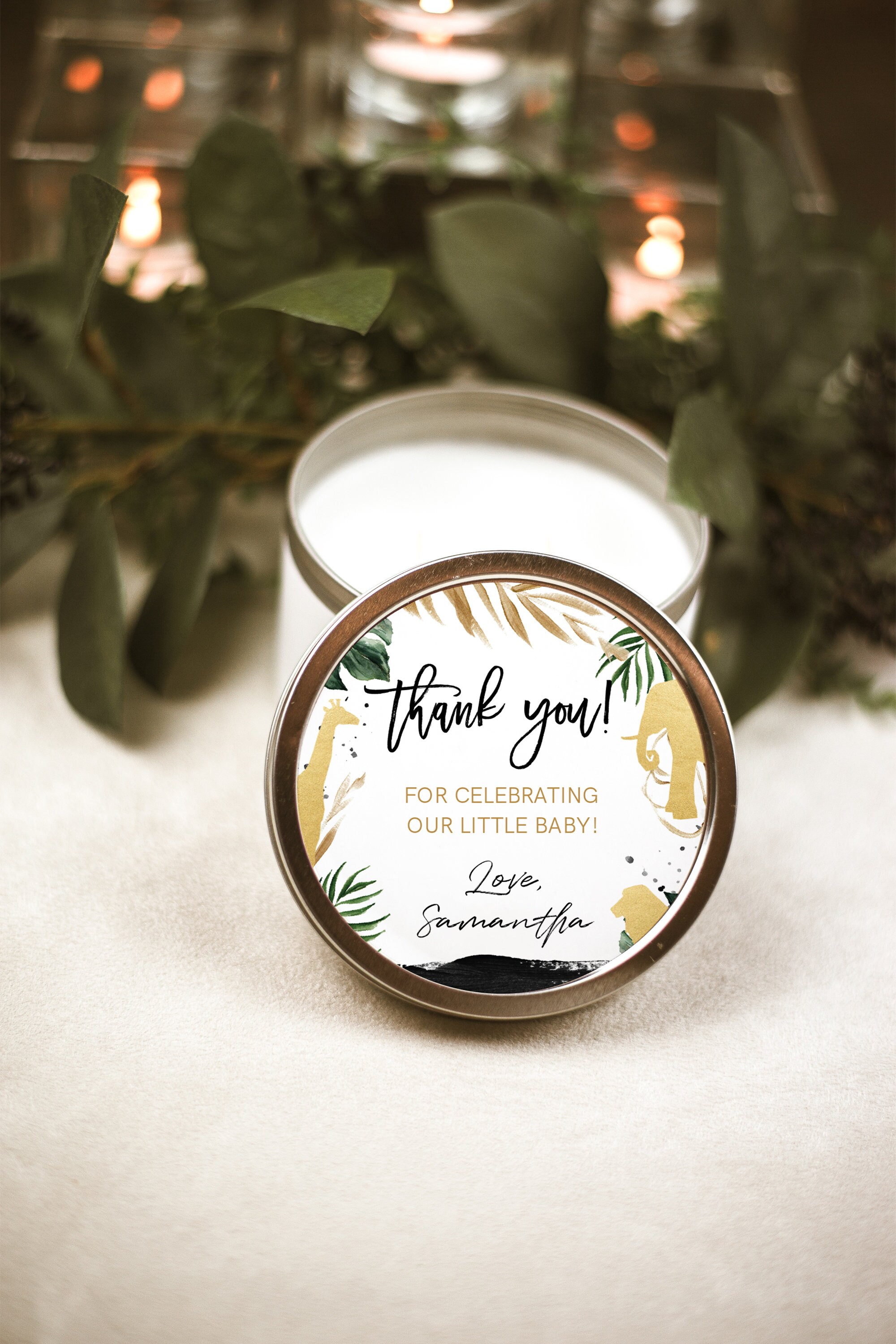Safari Round Favor Tag Template, Printable Round Gold Jungle, Safari ...