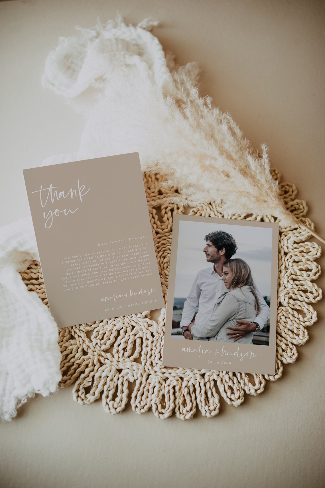 Boho Thank You Card Template Thank You Letter Note Printable | Etsy