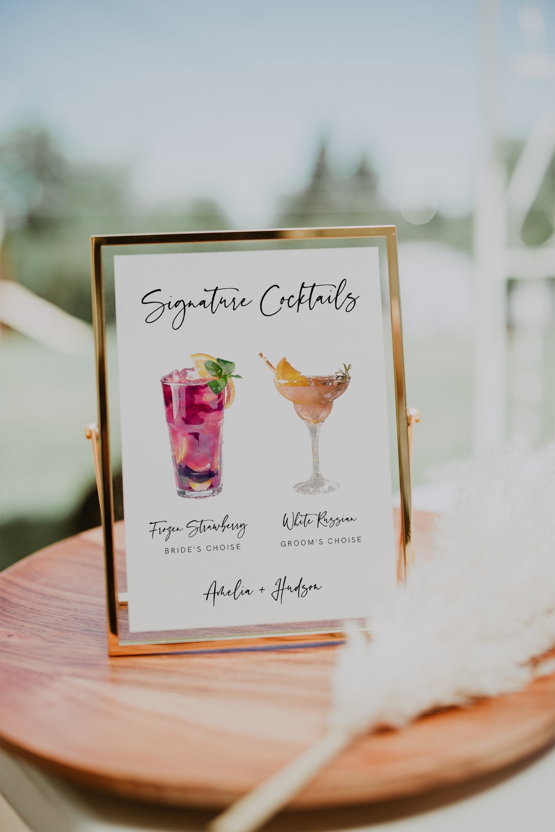 Printable Signature Cocktails Sign, Editable Signature Cocktails ...