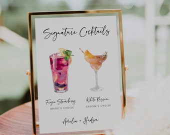 Printable Signature Cocktails Sign Editable Signature Cocktails ...