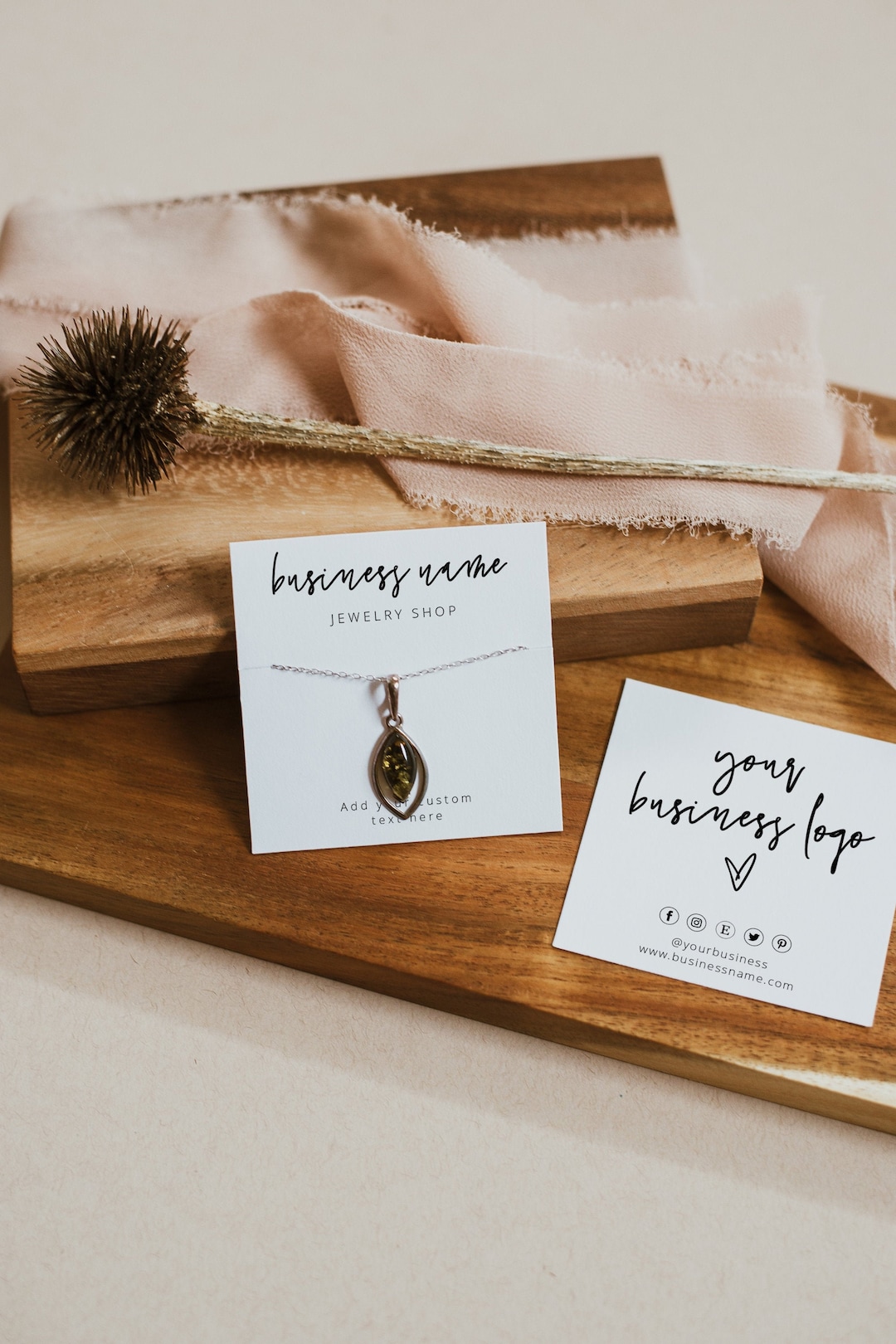 Necklace Display Card Printable, Modern, Minimalist, Simple Earring ...