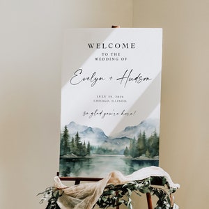 Mountain Welcome Sign, Woodland, Printable Wedding Rustic Mountain ...