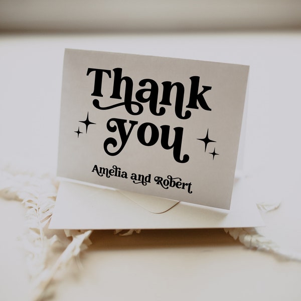 Retro Thank You Cards - Etsy