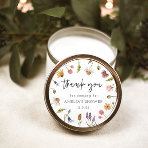 Round Favor Tag Template, Wildflower Round Tag Square Tag, Wildflower ...