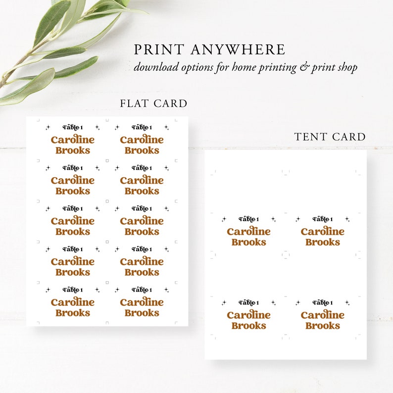 Retro Place Card Template Printable Place Cards Retro - Etsy
