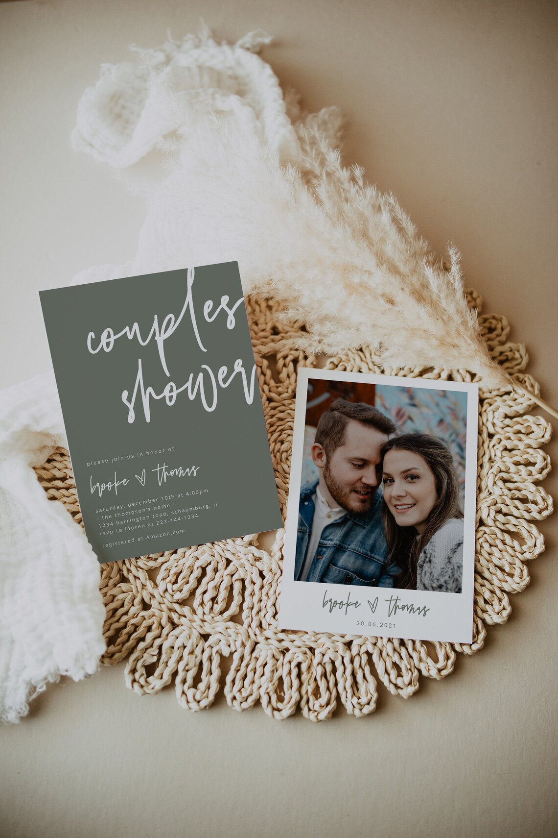 Modern Couple Shower Invitation Template Minimalist Couple - Etsy