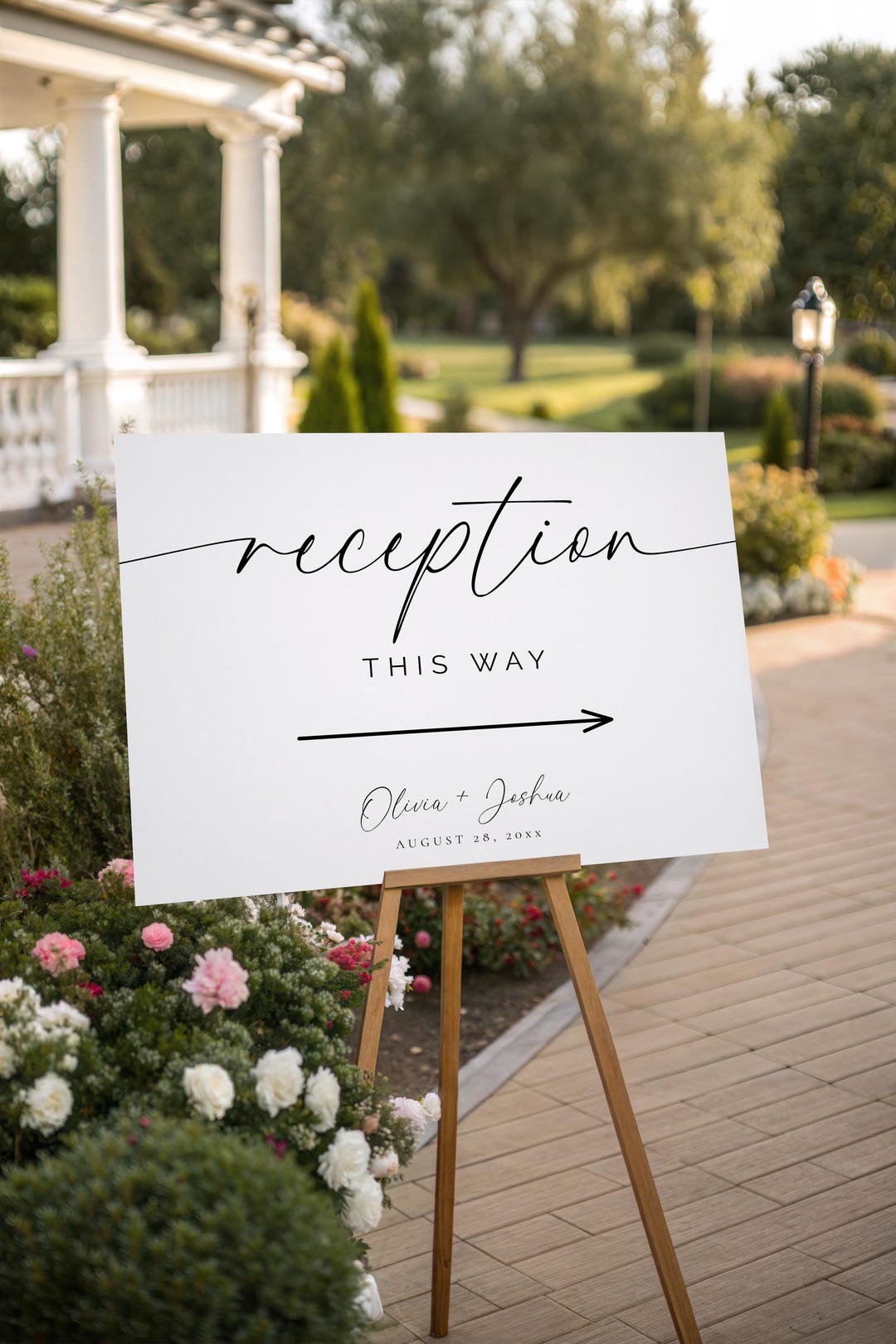Wedding Reception This Way Sign Template, Minimalist This Way to the ...