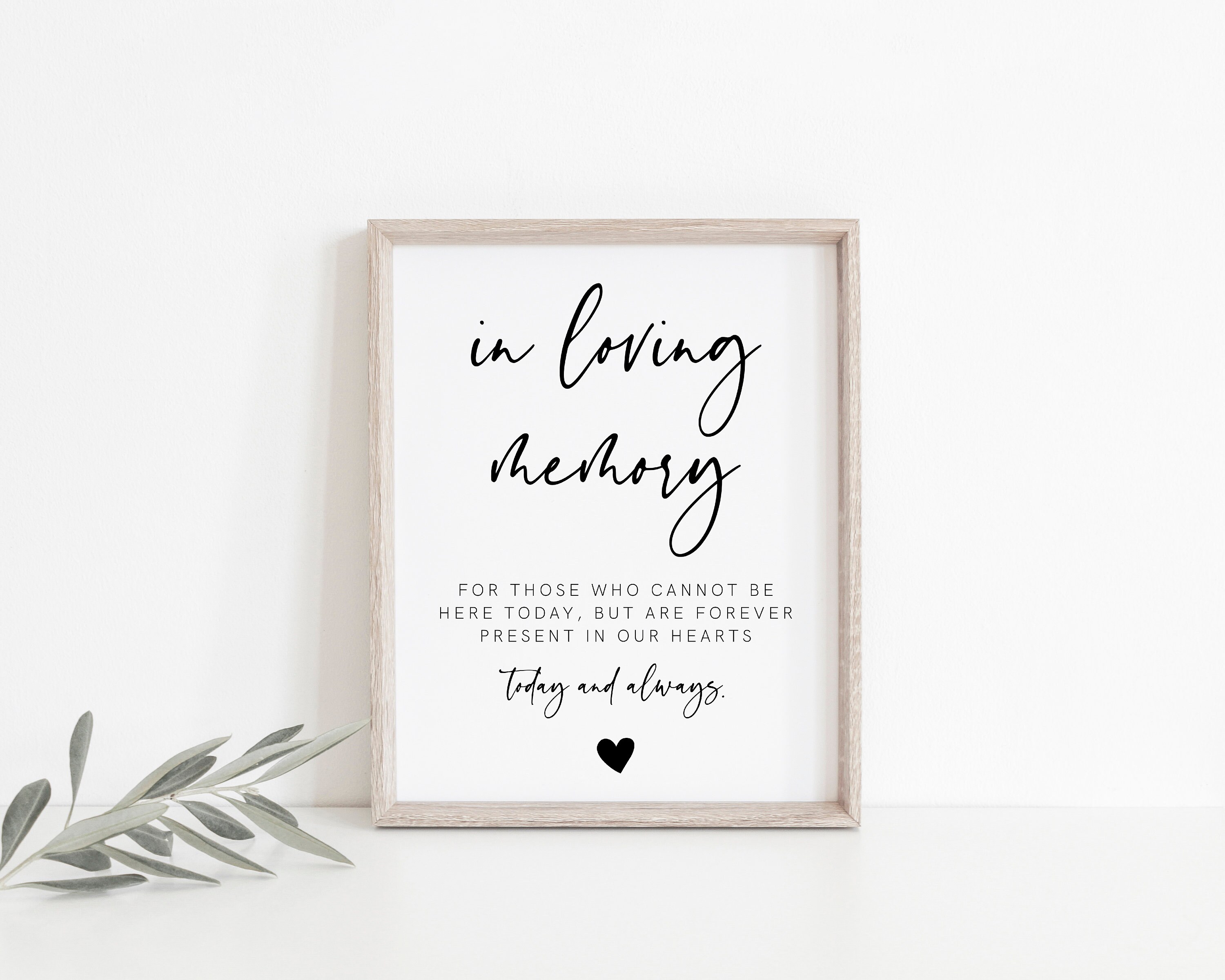 In Loving Memory Sign Printable in Loving Memory Sign for - Etsy