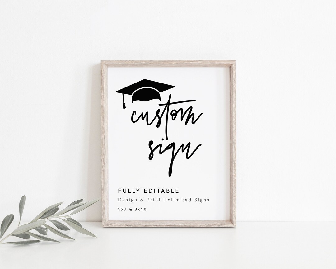 Graduation Sign Template, Custom Sign, Minimalist Graduation Signage ...