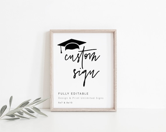 Graduation Sign Template Custom Sign Minimalist Graduation - Etsy