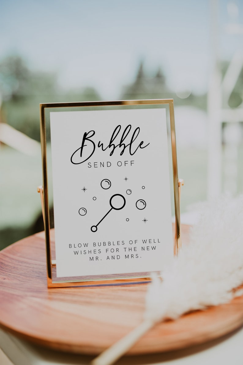 Bubble Send off Sign Printable Newlywed Send off Sign Modern | Etsy