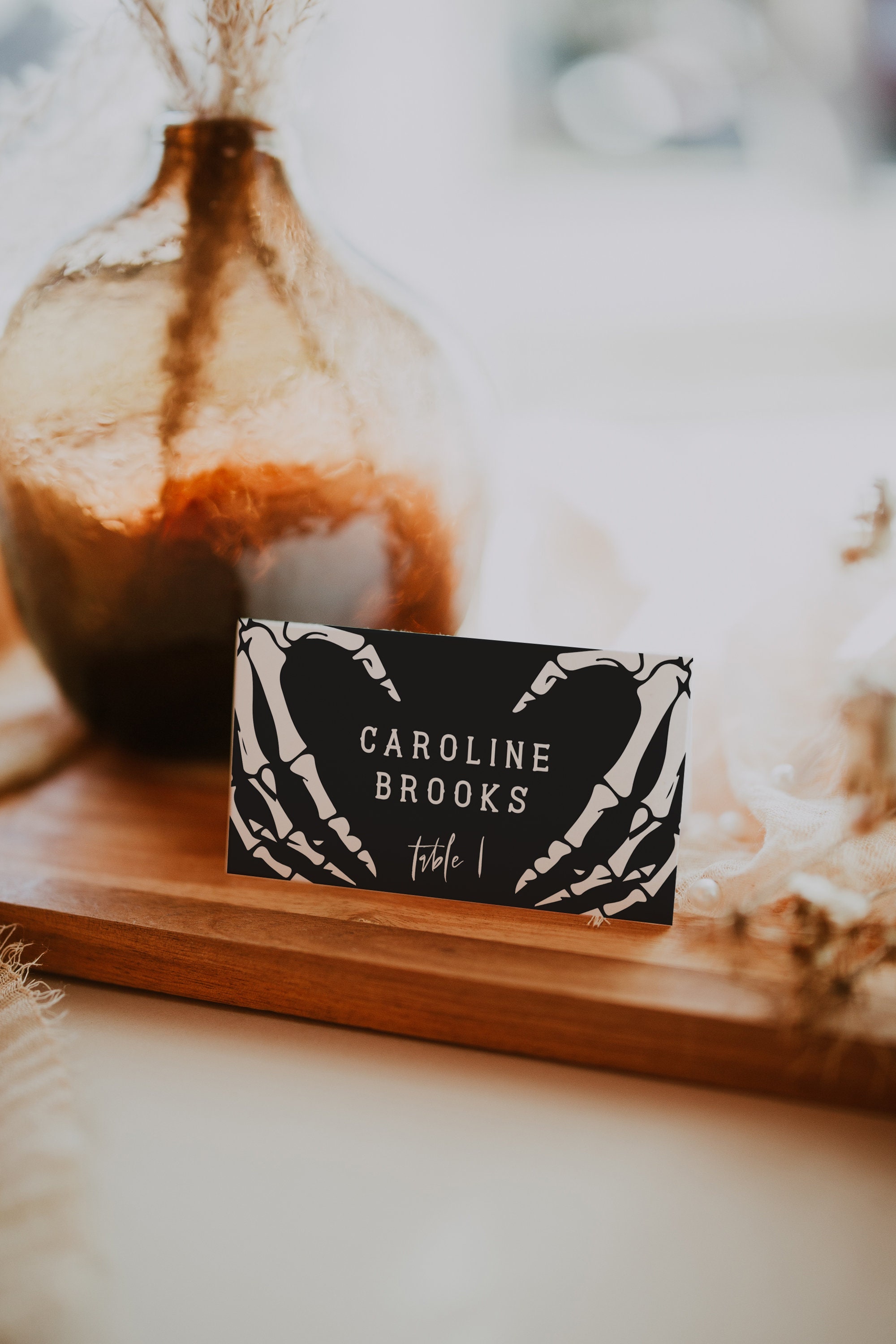 Halloween Place Card Template With Meal Option Printable - Etsy