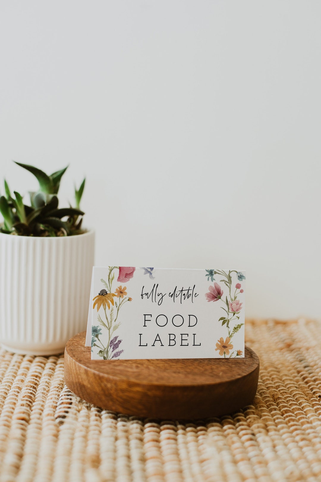 Wildflower Food Card Template, Food Label, Wildflower Tent Cards, Baby ...