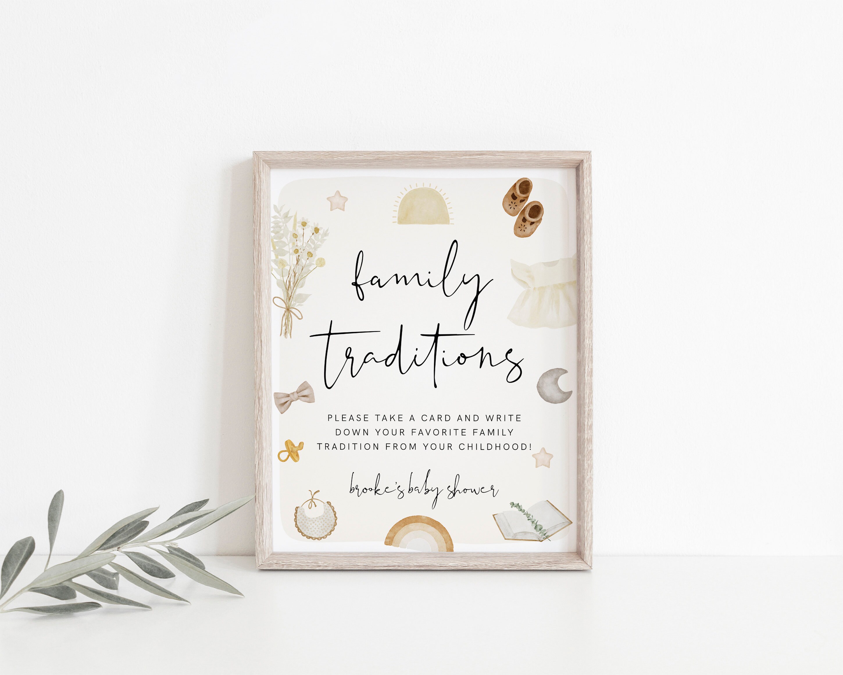 Family Traditions Sign and Card Clothes Baby Shower Share a - Etsy