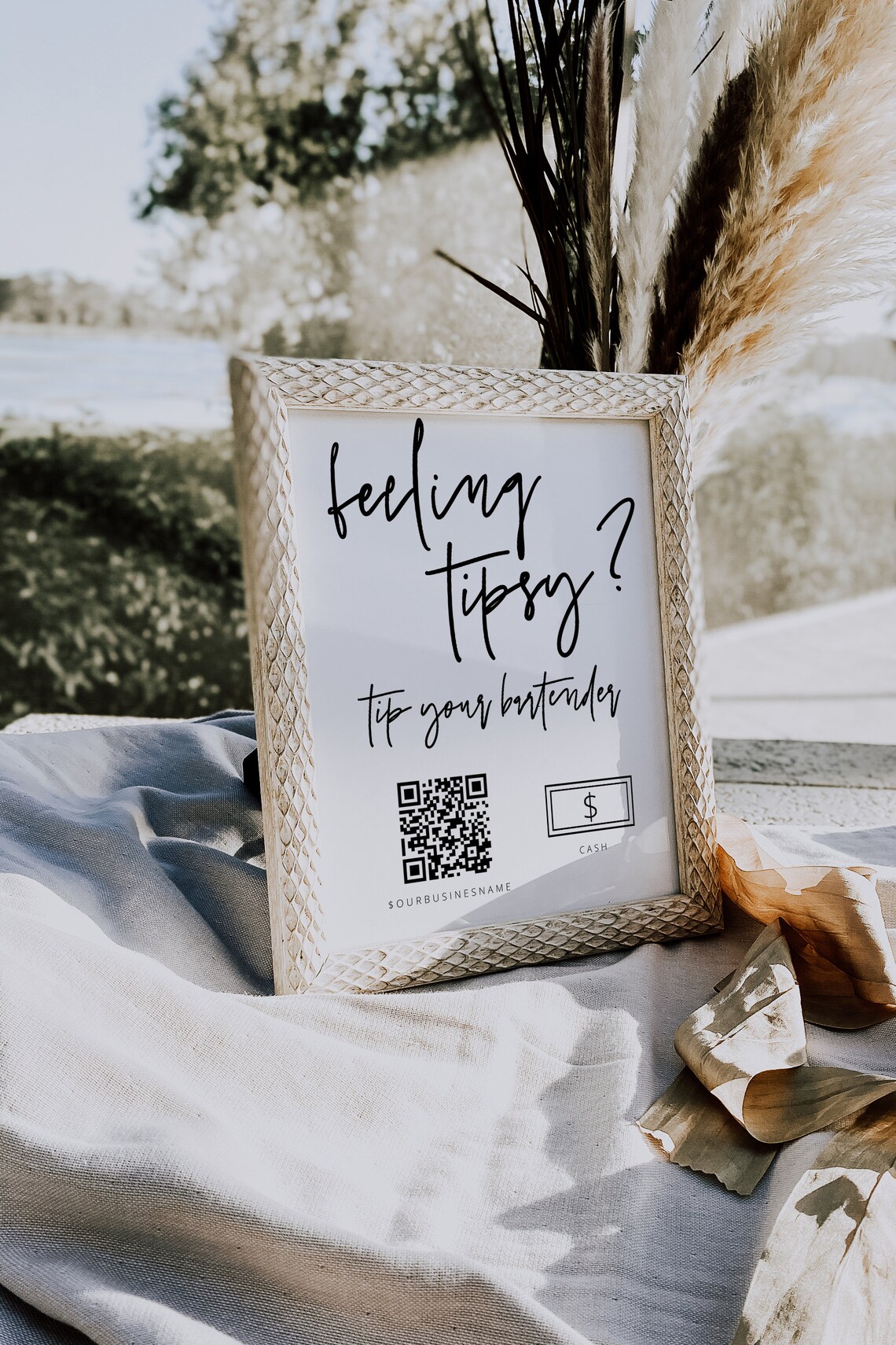 Bartender Tip Sign, QR Code Sign Template, Scan to Pay Sign, Tips Sign ...
