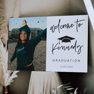 Photo Graduation Welcome Sign Template Graduation Poster | Etsy