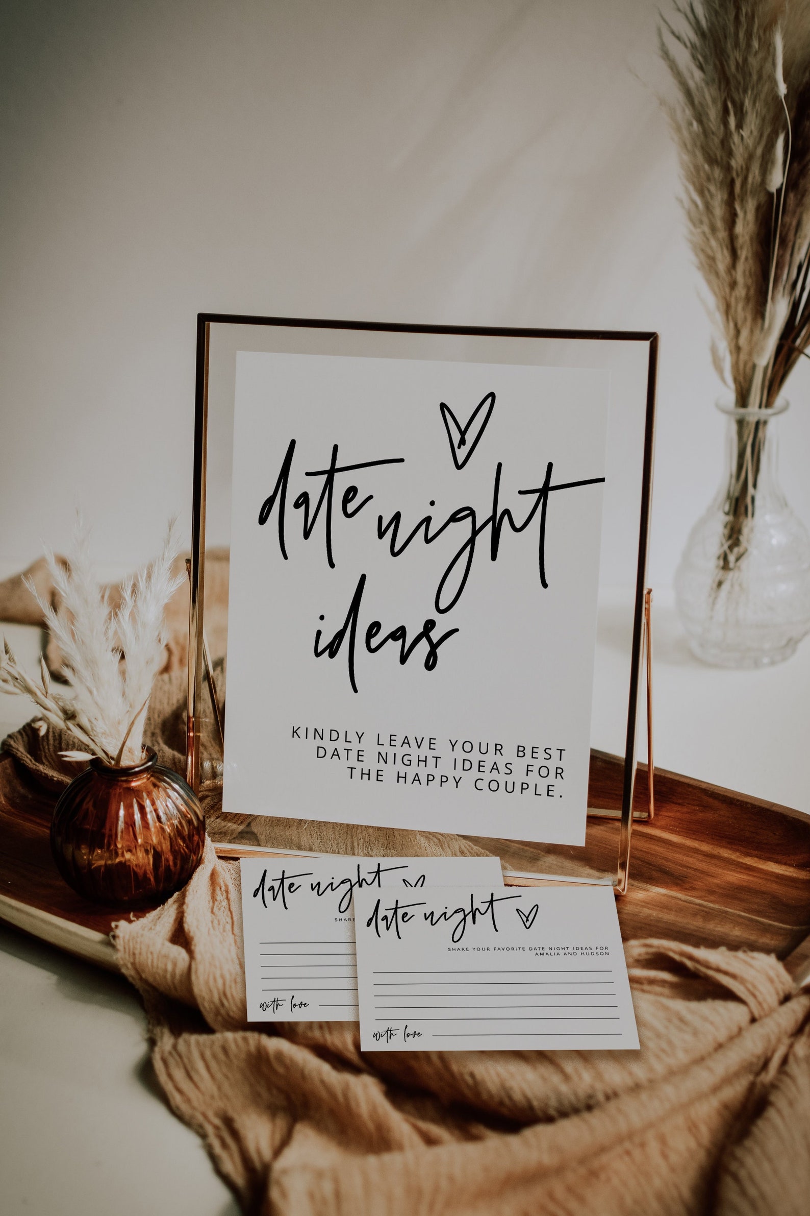 Date Night Card Template Date Night Ideas Game Sign Simple - Etsy