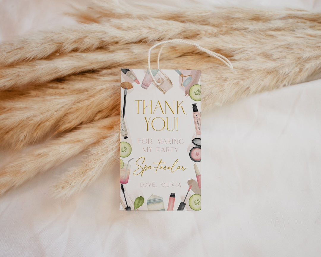 Editable Pamper Party Favor Tags, Spa Party Thank You Tags, Pamper ...