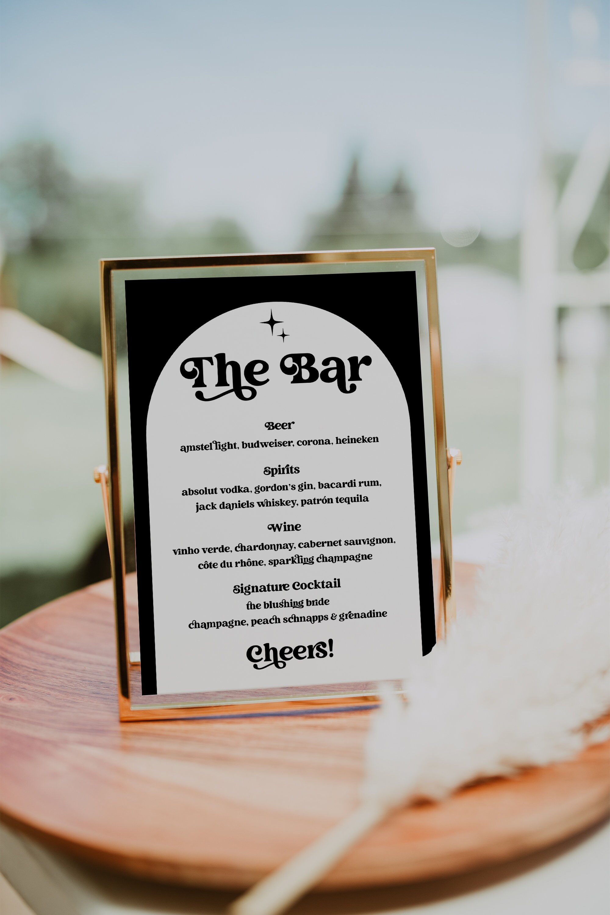 Wedding Bar Menu Template Retro Bar Menu Wedding Sign Groovy - Etsy