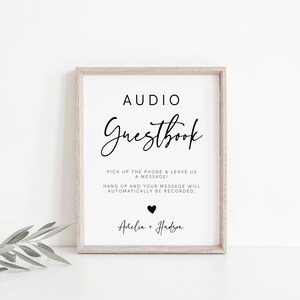Telephone Guestbook Sign Printable, Modern Minimalist Wedding Sign ...