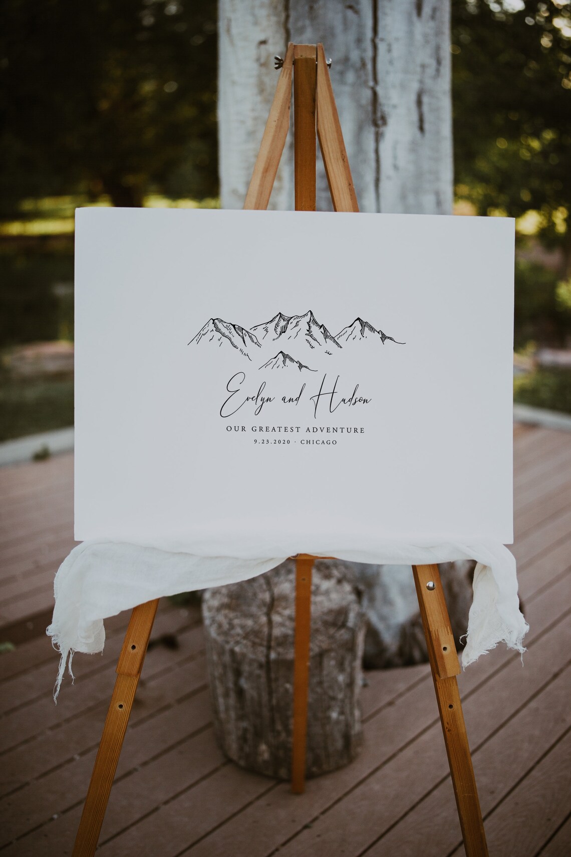 Wedding Signature Board Template Signature Sign Mountain - Etsy