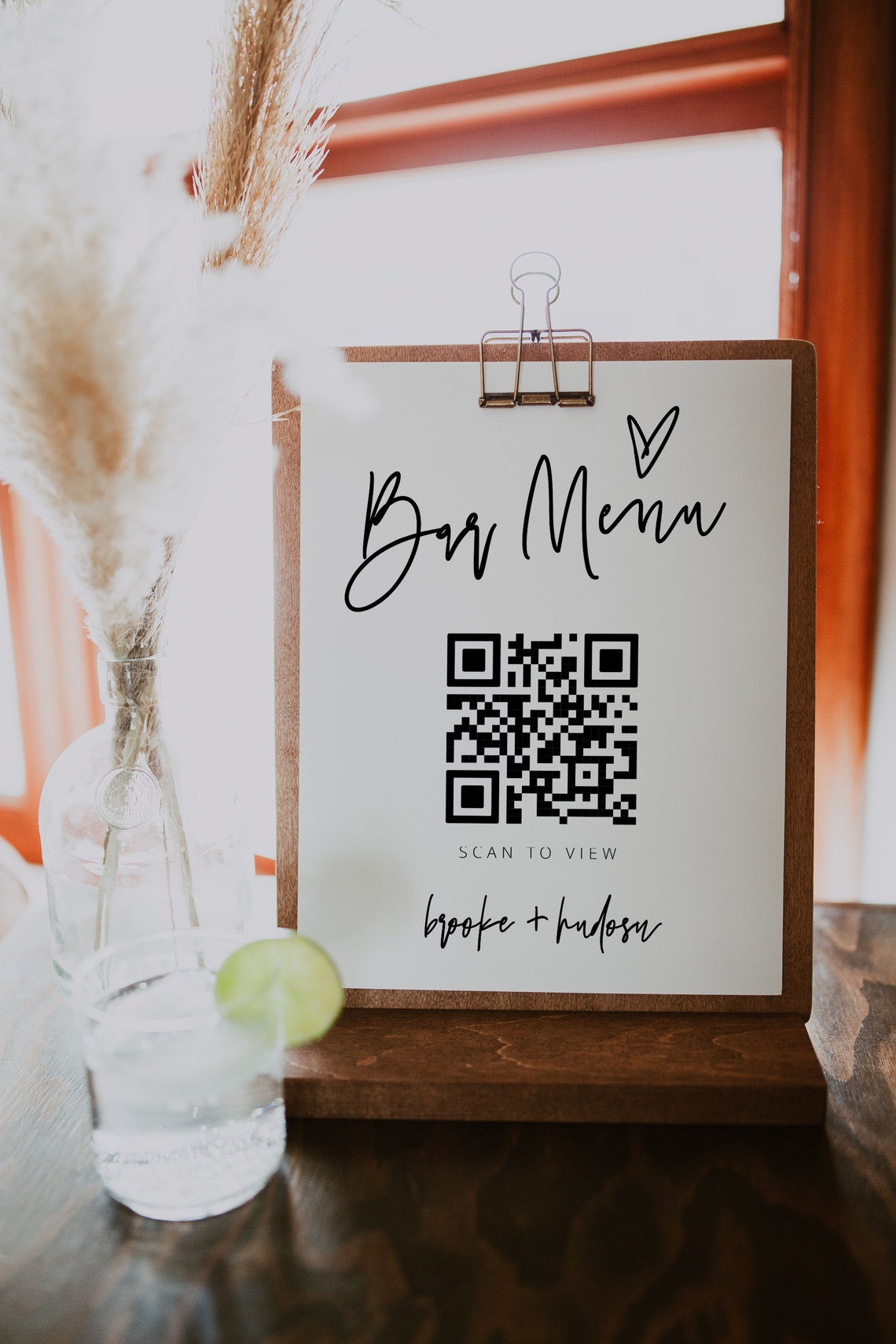 QR Bar Menu Template Modern Wedding Scan to View - Etsy
