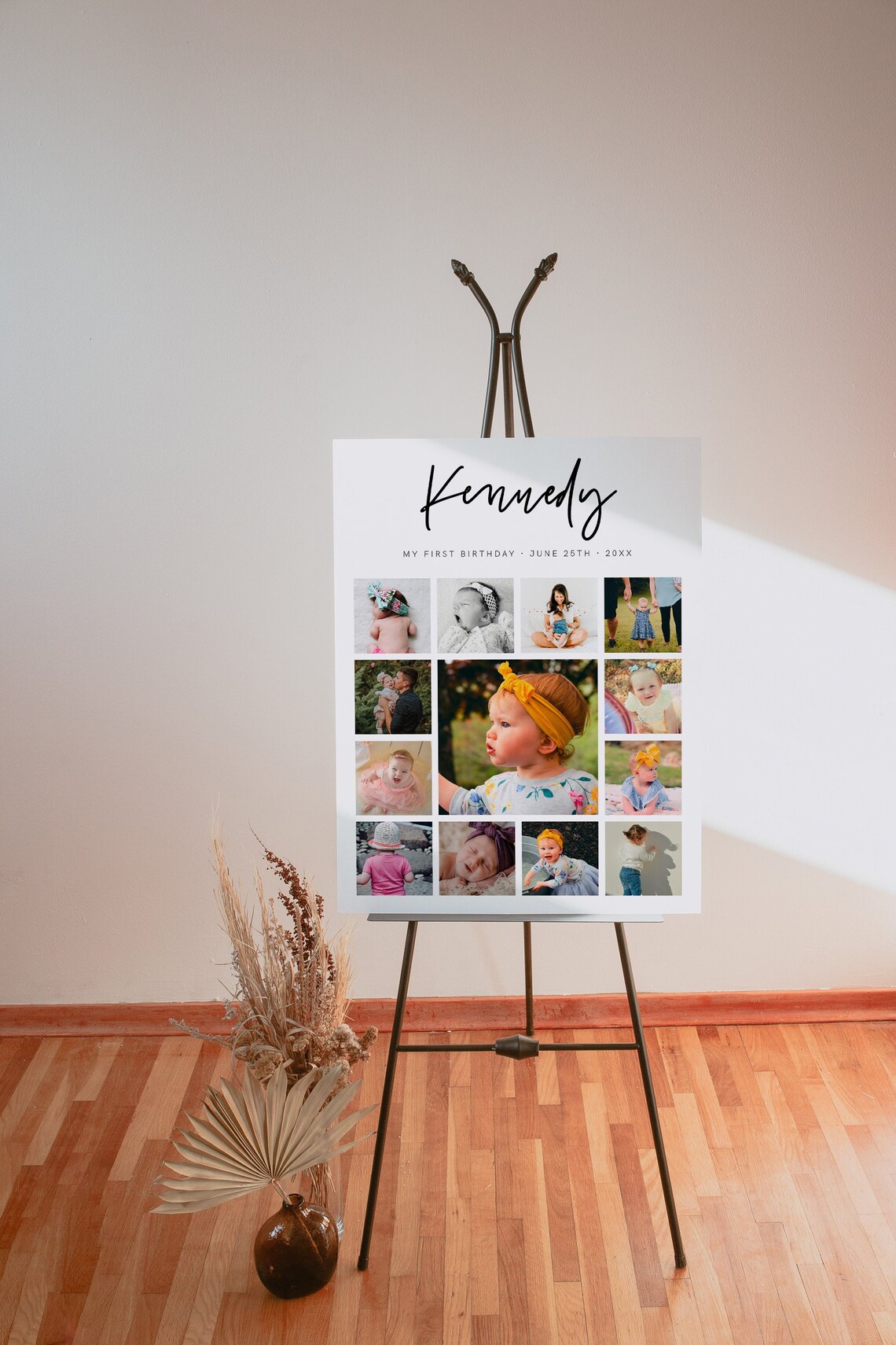 Babys First Year Poster Template Photo Collage 1st Birthday | Etsy