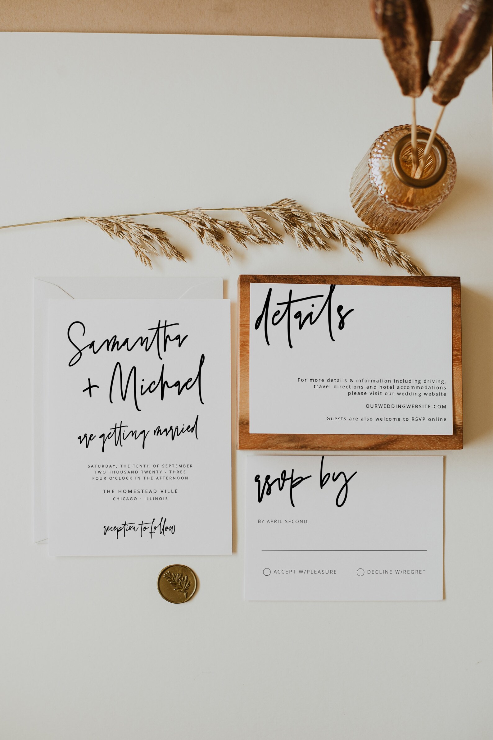 Modern Wedding Invitation Template Modern Wedding Invitation | Etsy