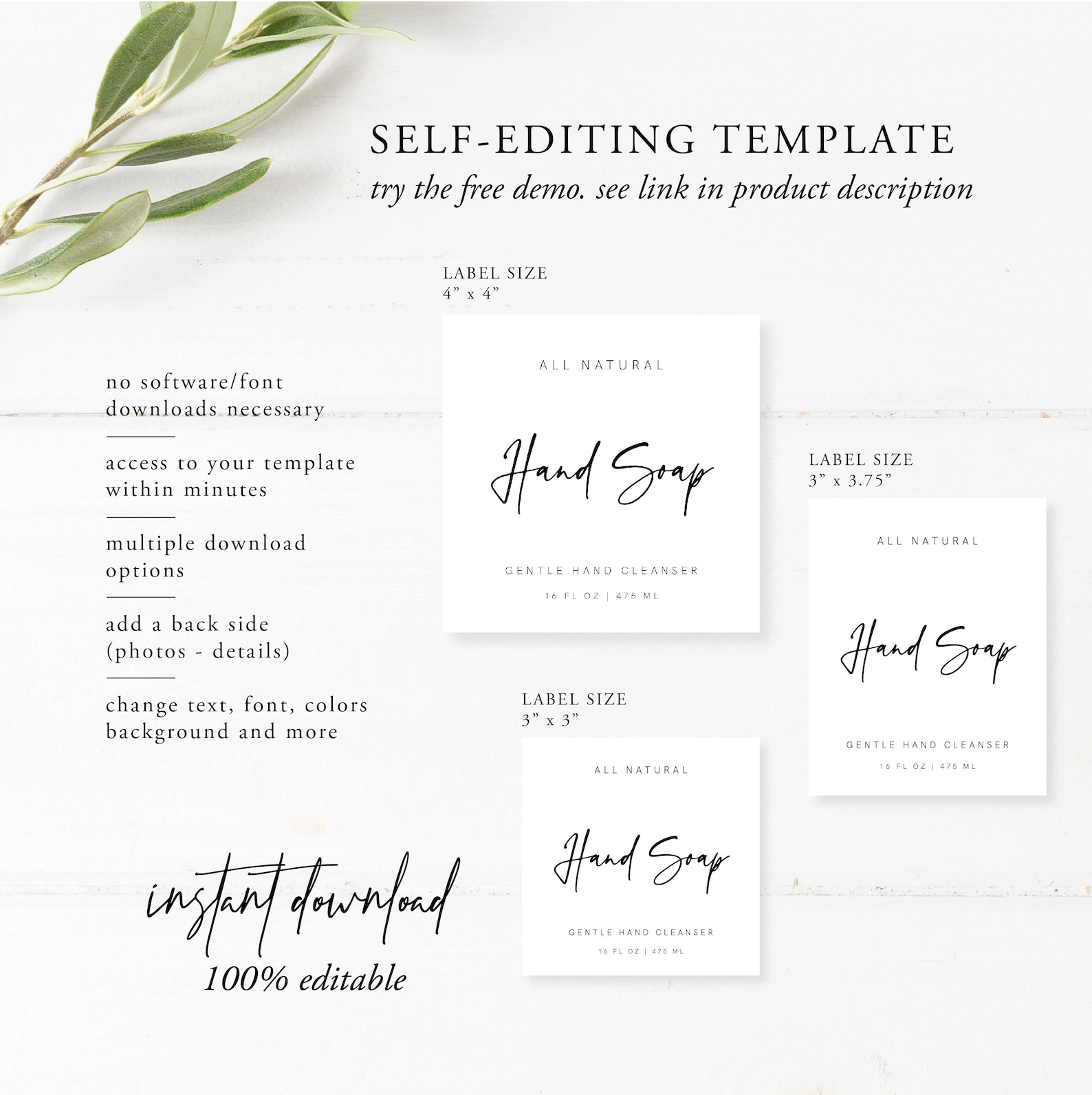 Soap Label Template Dish Soap Hand Lotion Printable Label | Etsy