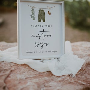 Boy Baby Shower Custom Sign Template, Clothes Baby Shower Sign, Table ...