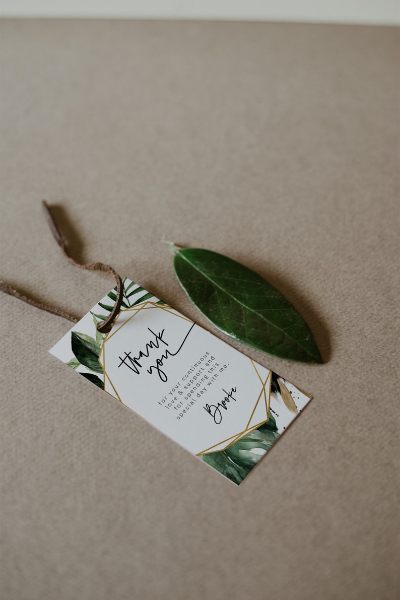Tropical Favor Tag Template Wedding Thank You Tag Bridal - Etsy